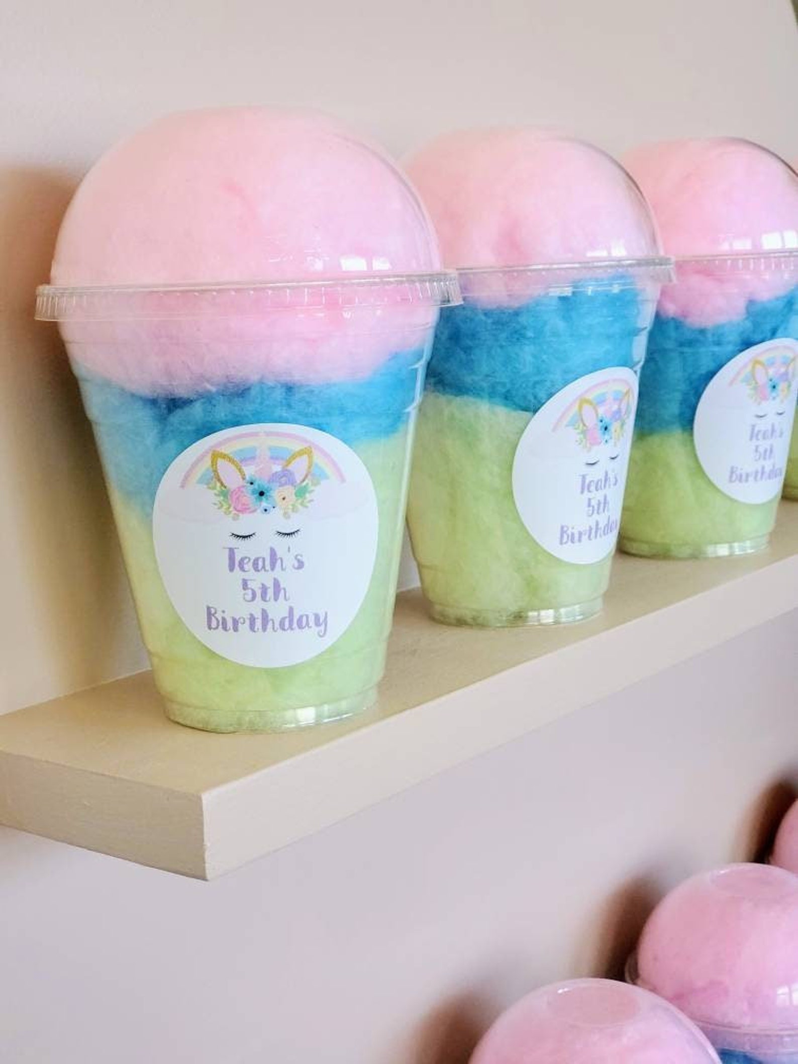 Cotton Candy Party Cups, Birthday Party Favors, Wedding Favors, Gourmet ...