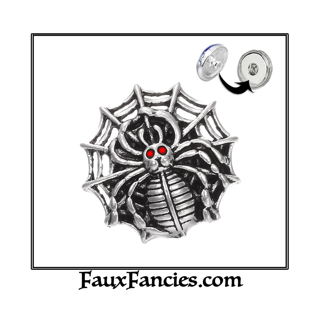 Spook-tacular Spider Snap Buttons, 18mm Ginger Snaps, Halloween Snap ...