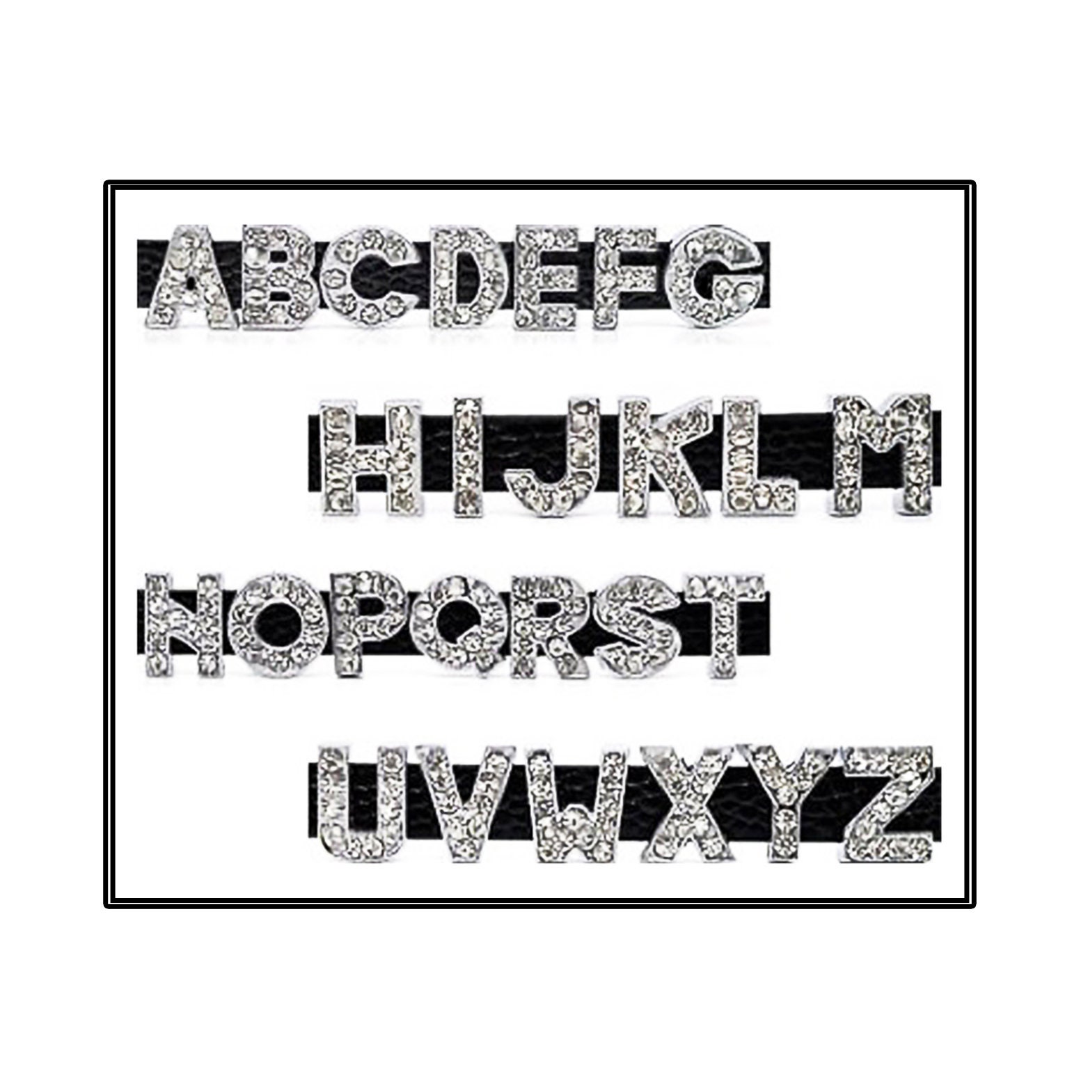 8mm Rhinestone Slide Letter Charms Slider Alphabet MULTIPLE - Etsy