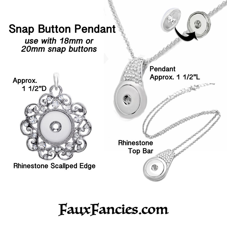 RHINESTONE Snap Button Pendants Snap Jewelry Pendant Ginger - Etsy