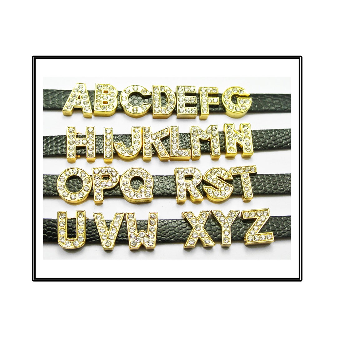 Gold Rhinestone Slide Letters, Slider Alphabet, MULTIPLE DISCOUNTS ...