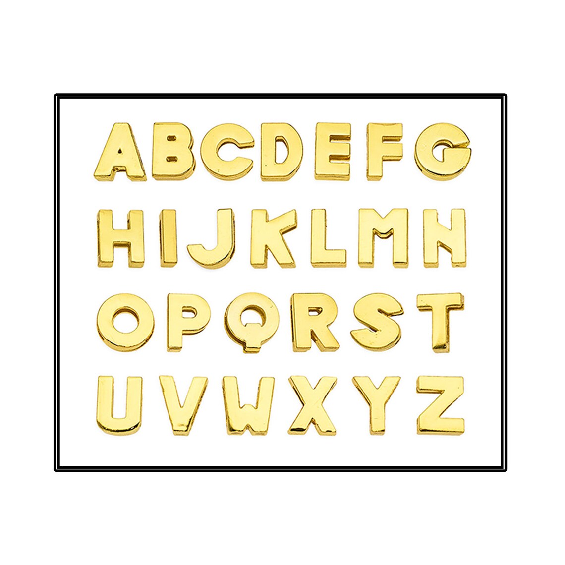 Gold Slide Letters, 8mm Slider Letters, MULTIPLE DISCOUNTS, Slider ...