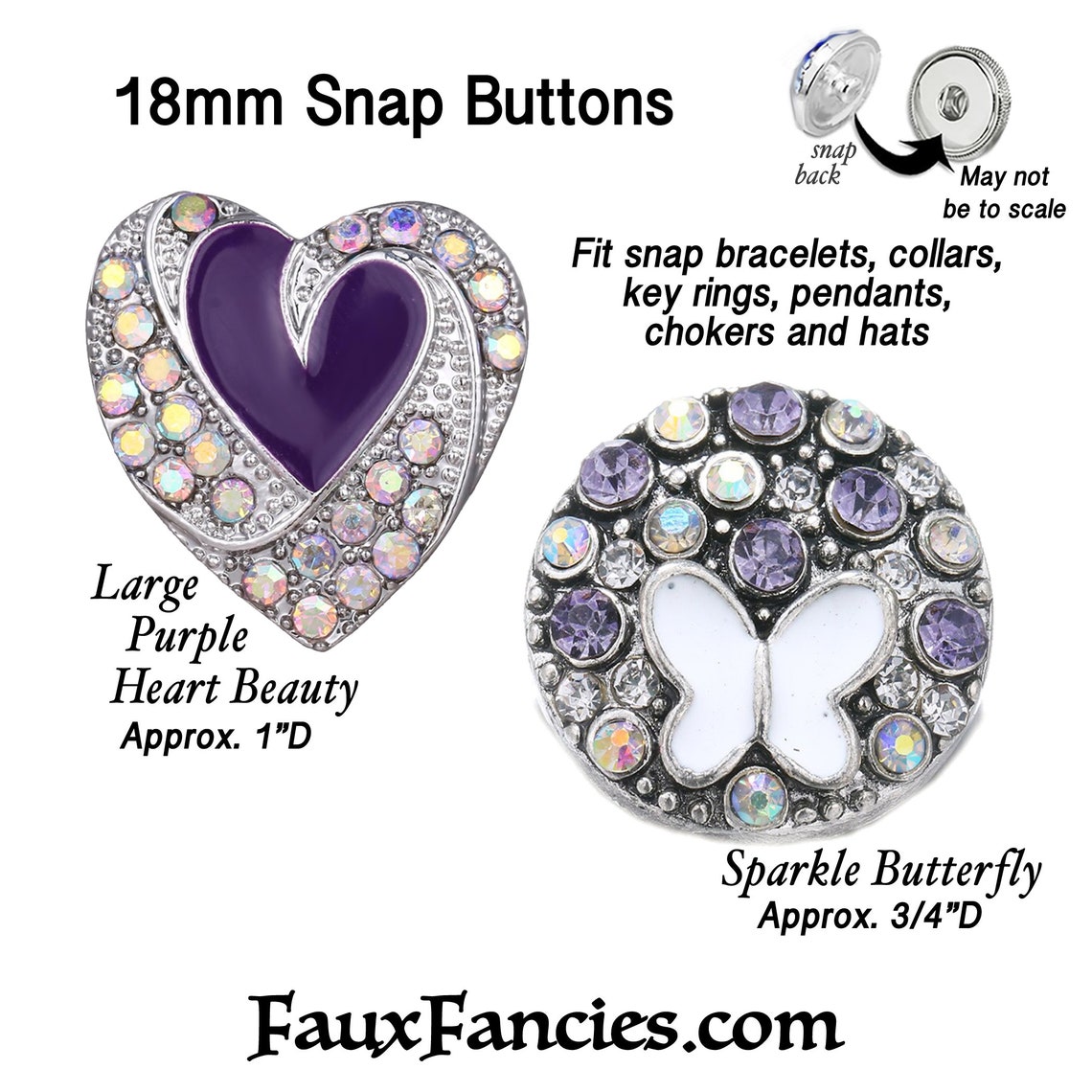 Pretty Purple SNAP Buttons Snap Button 18mm Ginger Snaps - Etsy