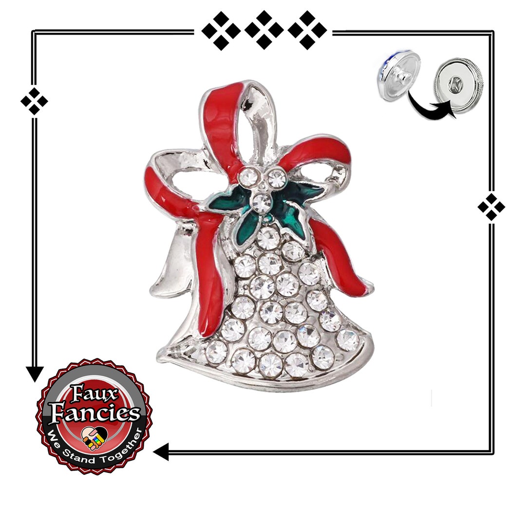 Snap Buttons, Christmas Bell Ginger Snaps, 18mm Snap on Charms ...