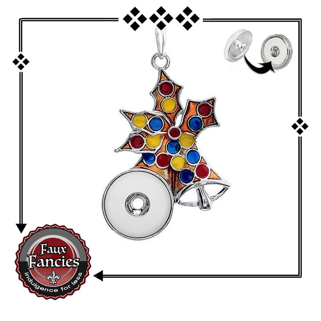 Christmas Snap Button Pendant, BEAUTIFUL Ginger Snap Pendant, Snap ...