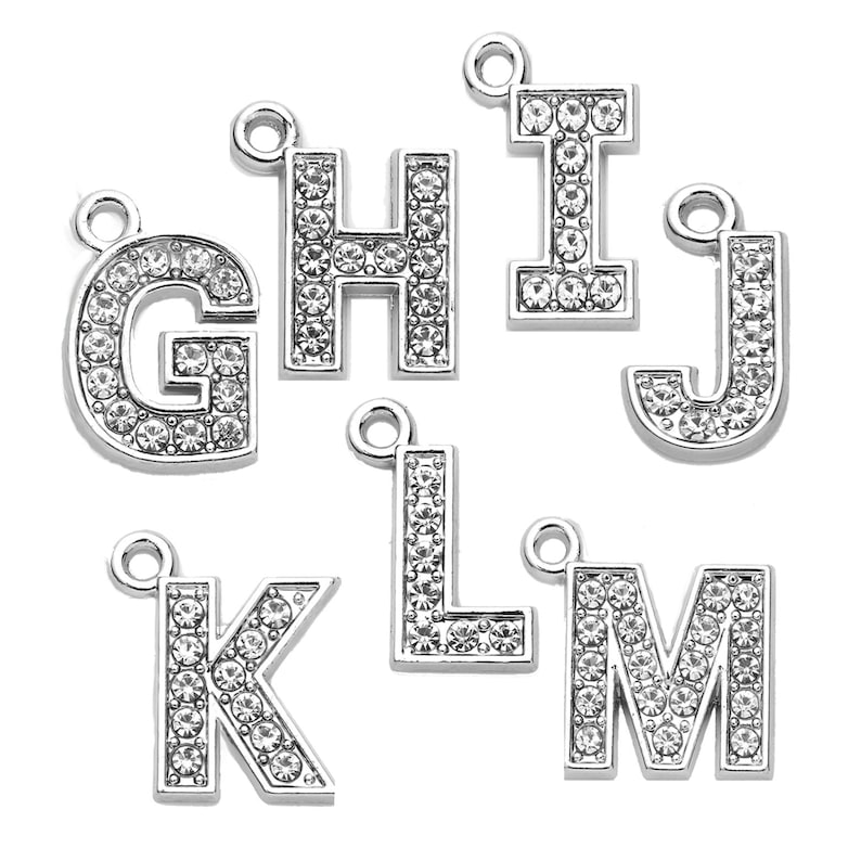 Dangle Letter Charms Rhinestone Charms Initial Charms - Etsy