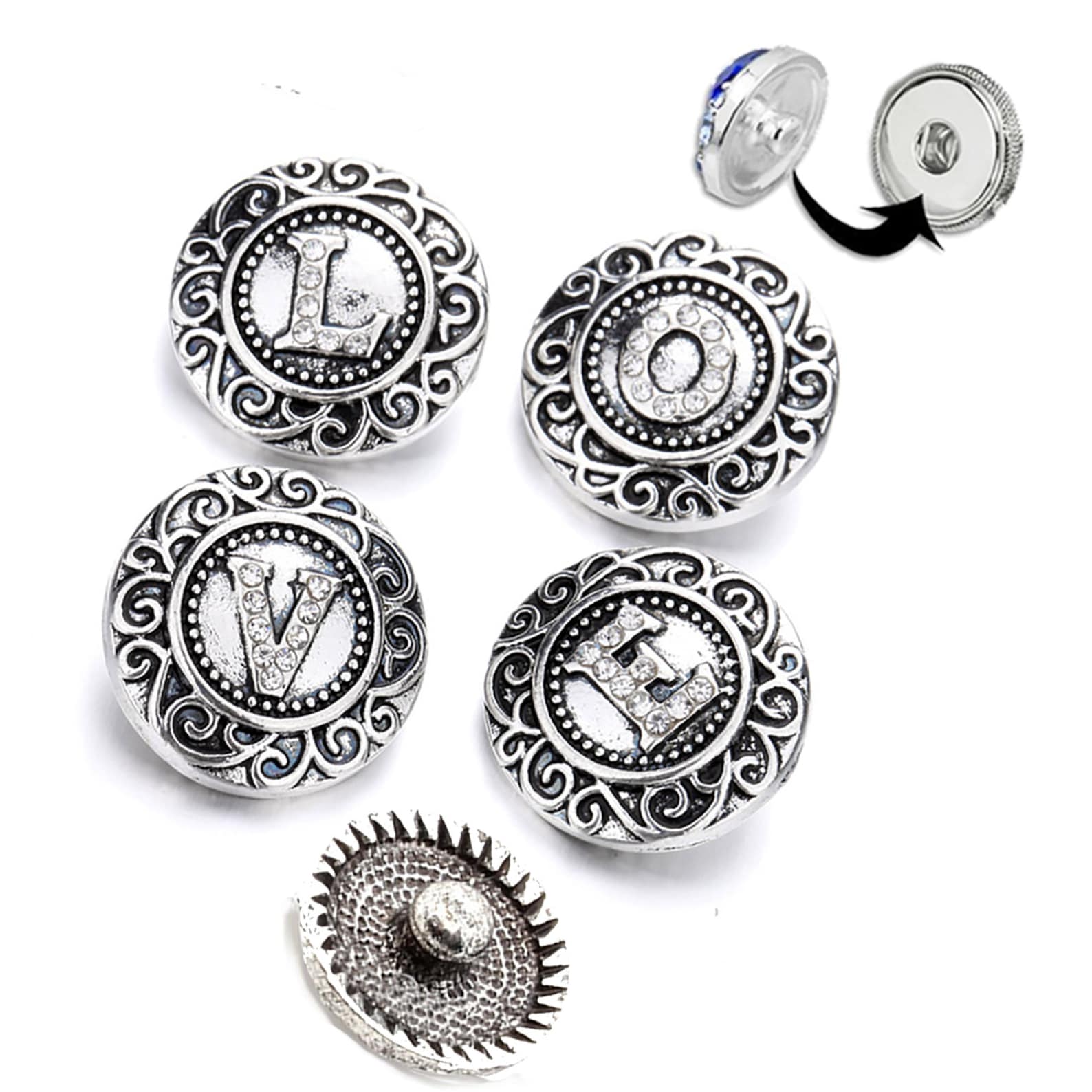 SALE 18mm Rhinestone Snap Buttons Ginger Snaps Snap on - Etsy