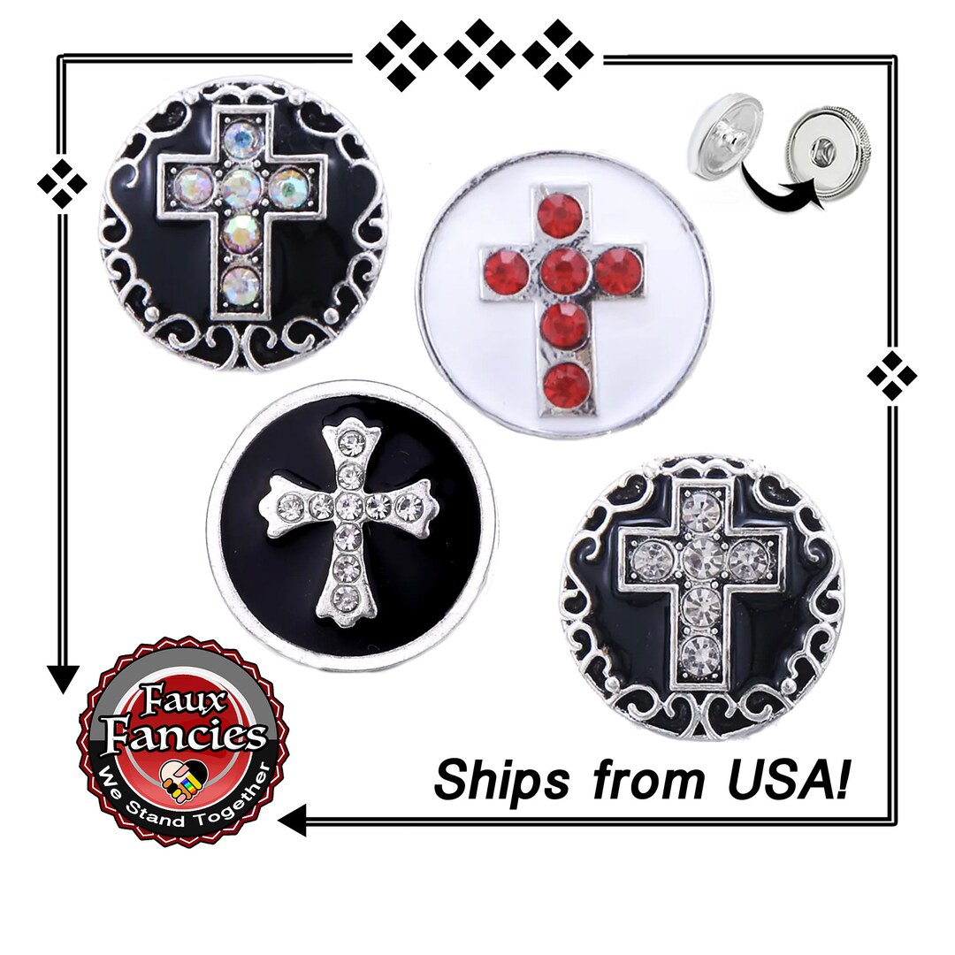 Christian Snap Button, CROSS Ginger Snap, CROSS Snap Charm ...