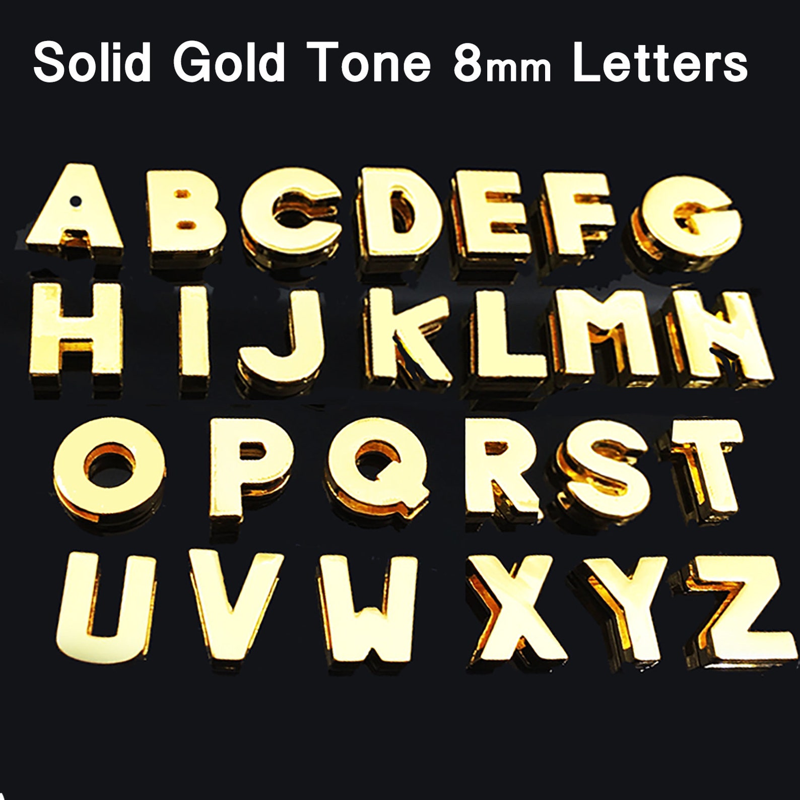 Gold Slide Letters, 8mm Slider Letters, MULTIPLE DISCOUNTS, Slider ...
