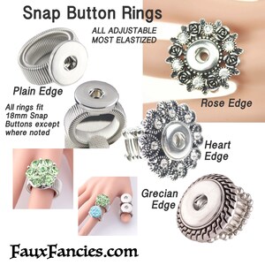 Snap Button Rings, 18mm & 12mm Snap Button Ring, Ginger Snap, Snap Ring ...