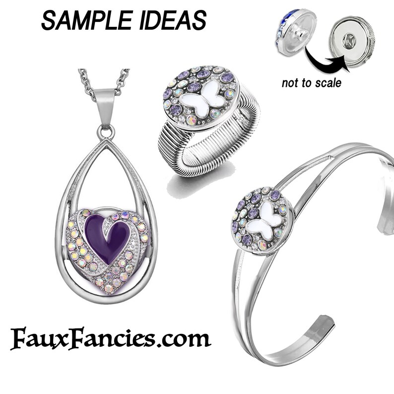 Pretty Purple SNAP Buttons, Snap Button, 18mm Ginger Snaps, Snap Charms ...