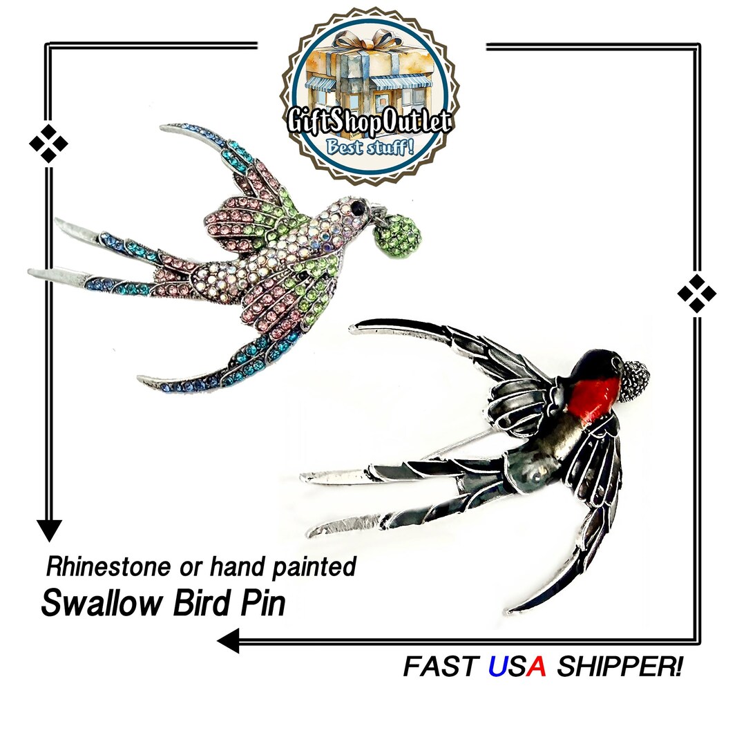 Swallow Bird Pins, Large Swallow Day Pins, San Juan Capistrano Swallows ...