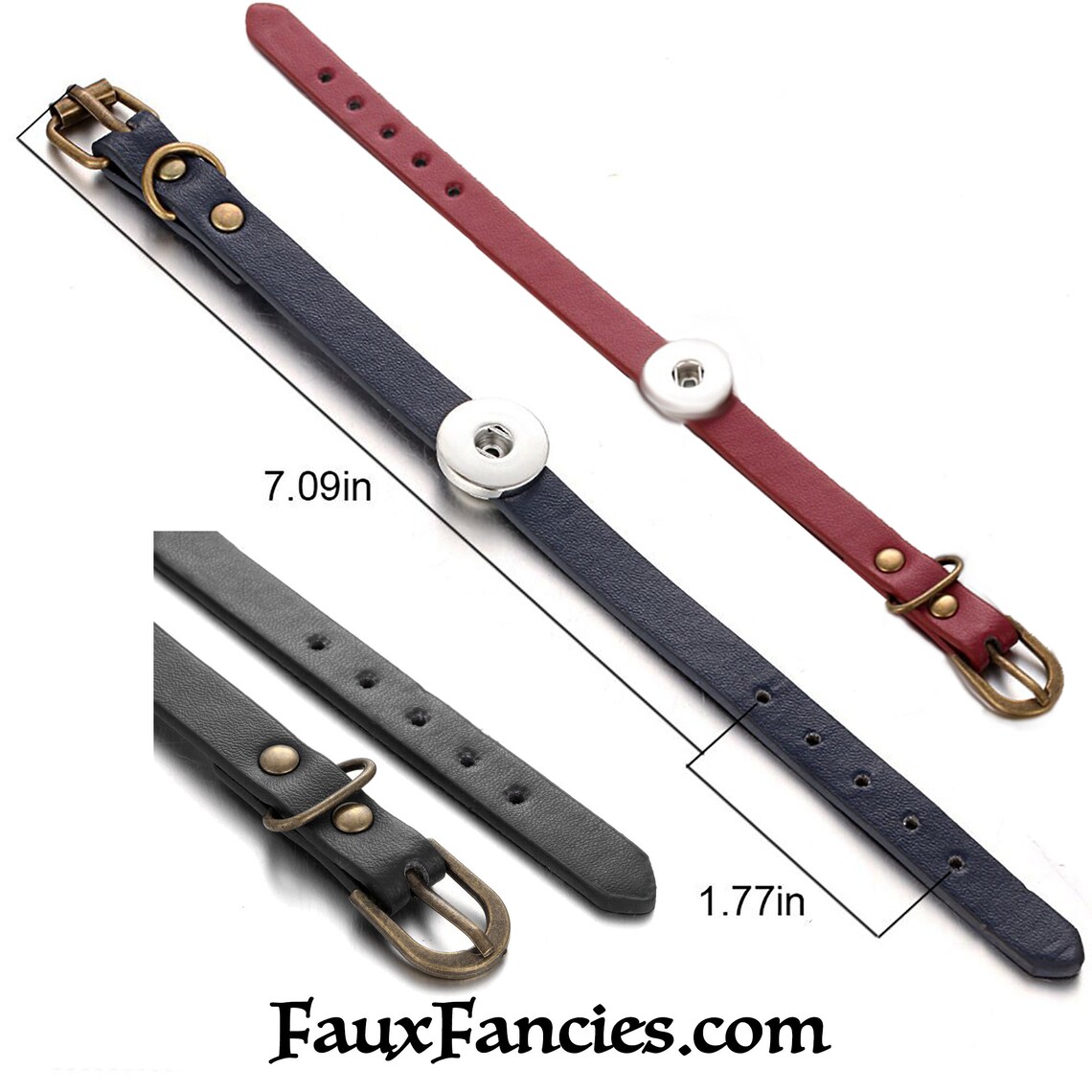 Real Leather Snap Button Bracelet Snap Bracelet Ginger - Etsy