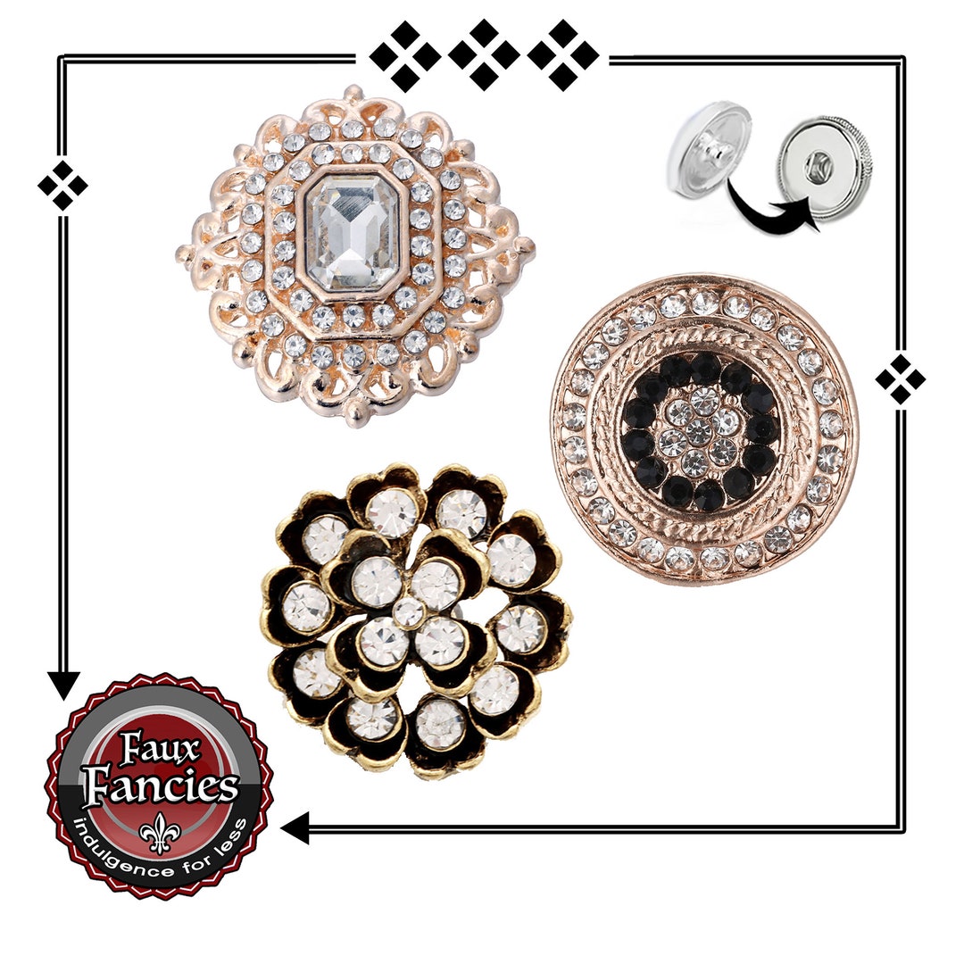 GORGEOUS Gold & Rose Gold Snap Buttons, Gold Ginger Snaps, 18mm Snap ...