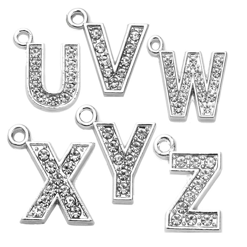 Dangle Letter Charms Rhinestone Charms Initial Charms - Etsy