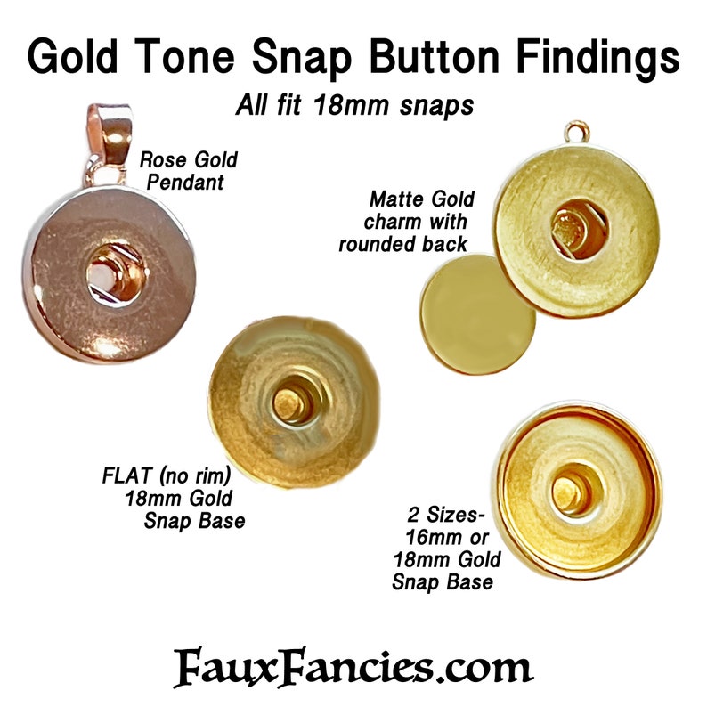Snap Button Gold Tone FINDINGS for Snap Bracelets Snap - Etsy