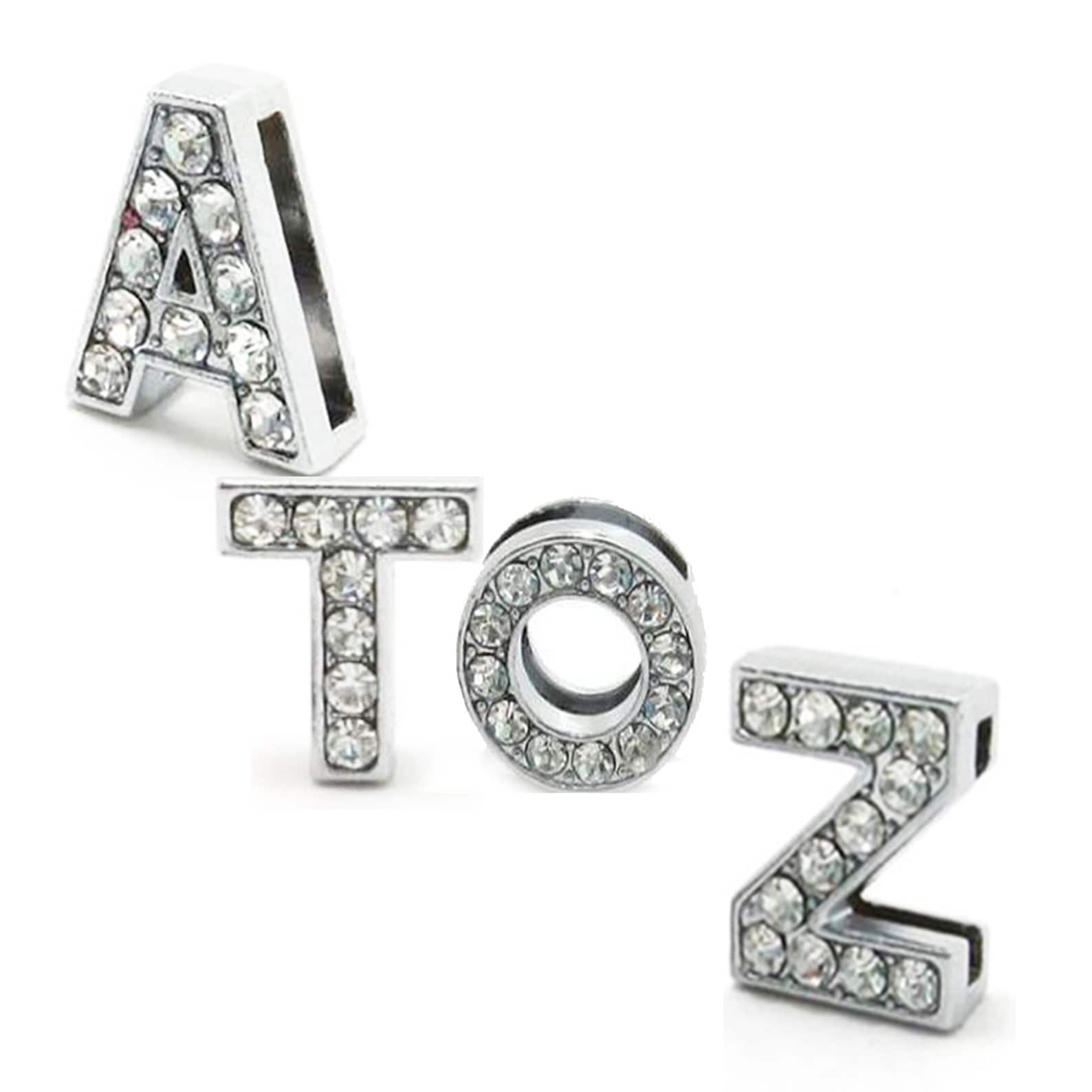 8mm Rhinestone Slide Letter Charms Slider Alphabet MULTIPLE - Etsy