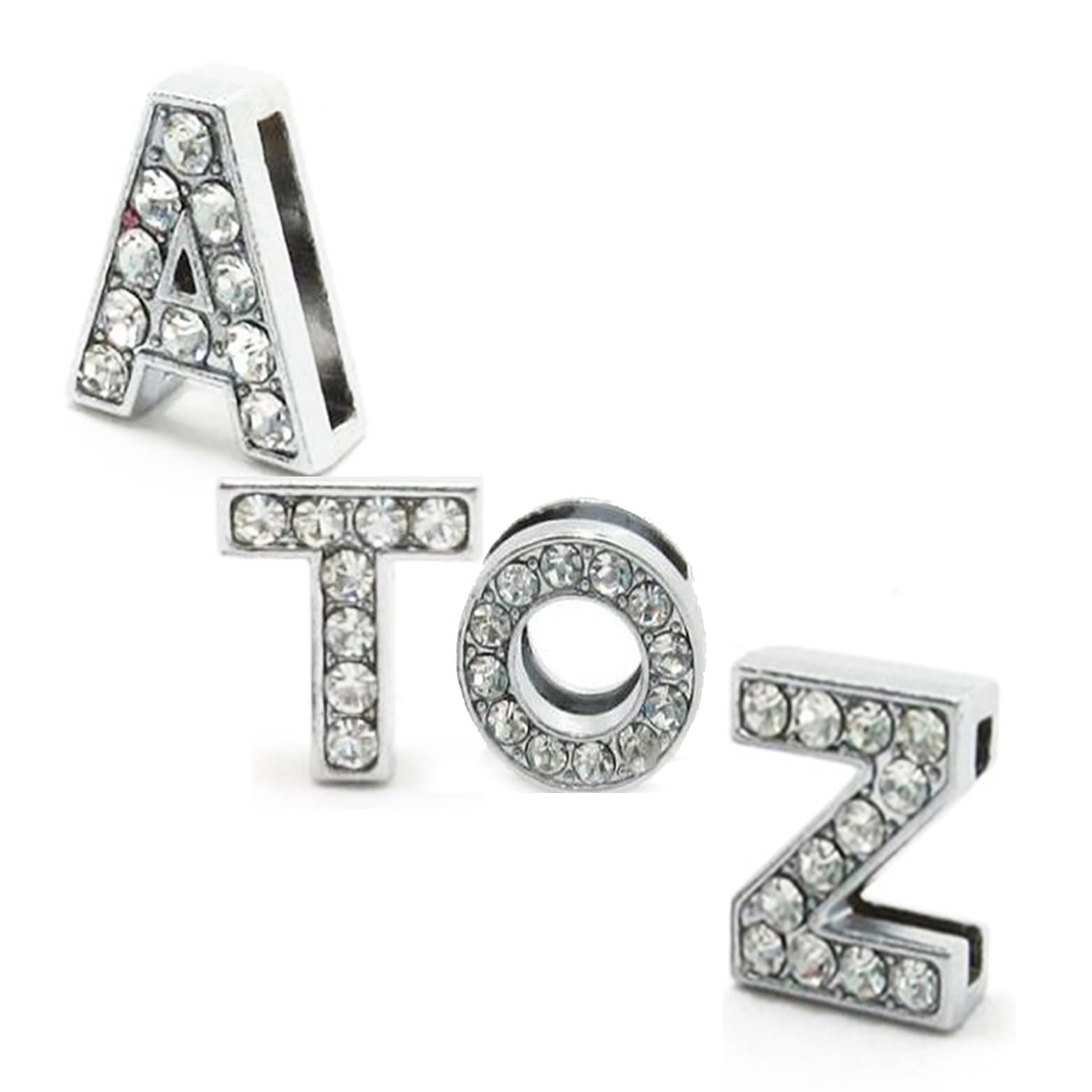 8mm Rhinestone Slide Letter Charms Slider Alphabet MULTIPLE - Etsy
