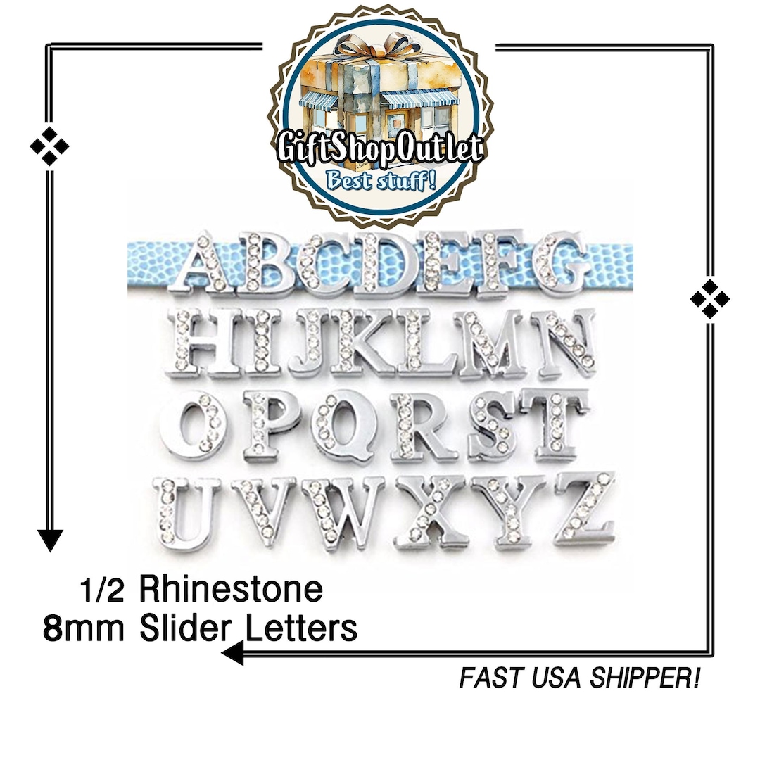 SUPER SALE! 8mm Slide Letters, 1/2 Rhinestone Slide Letter, Slider ...