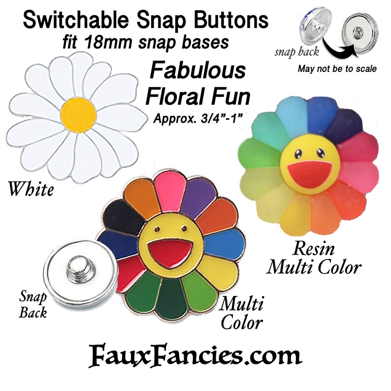 Floral Snap Buttons EXCLUSIVELY Ours Flower Ginger Snap Snap - Etsy
