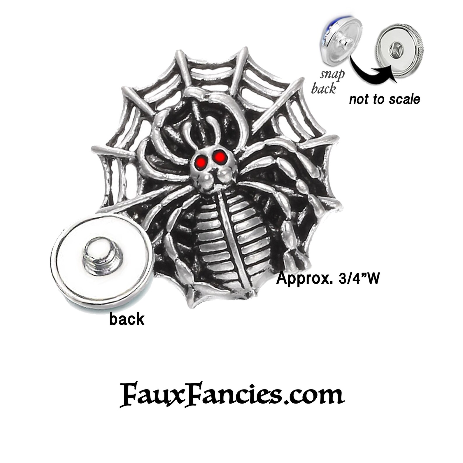 Spook-tacular Spider Snap Buttons 18mm Ginger Snaps Snap on - Etsy