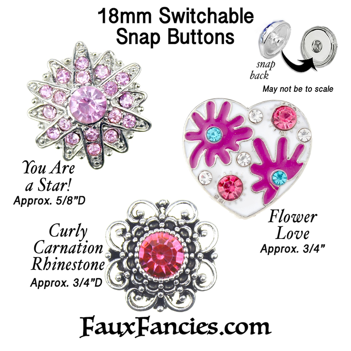 SNAP BUTTONS in BEAUTIFUL Pinks, Ginger Snaps, #snapbuttons, Snap ...
