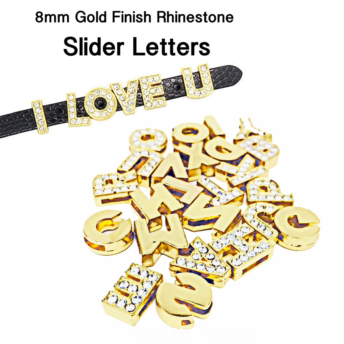 Gold Rhinestone Slide Letters Slider Alphabet MULTIPLE - Etsy