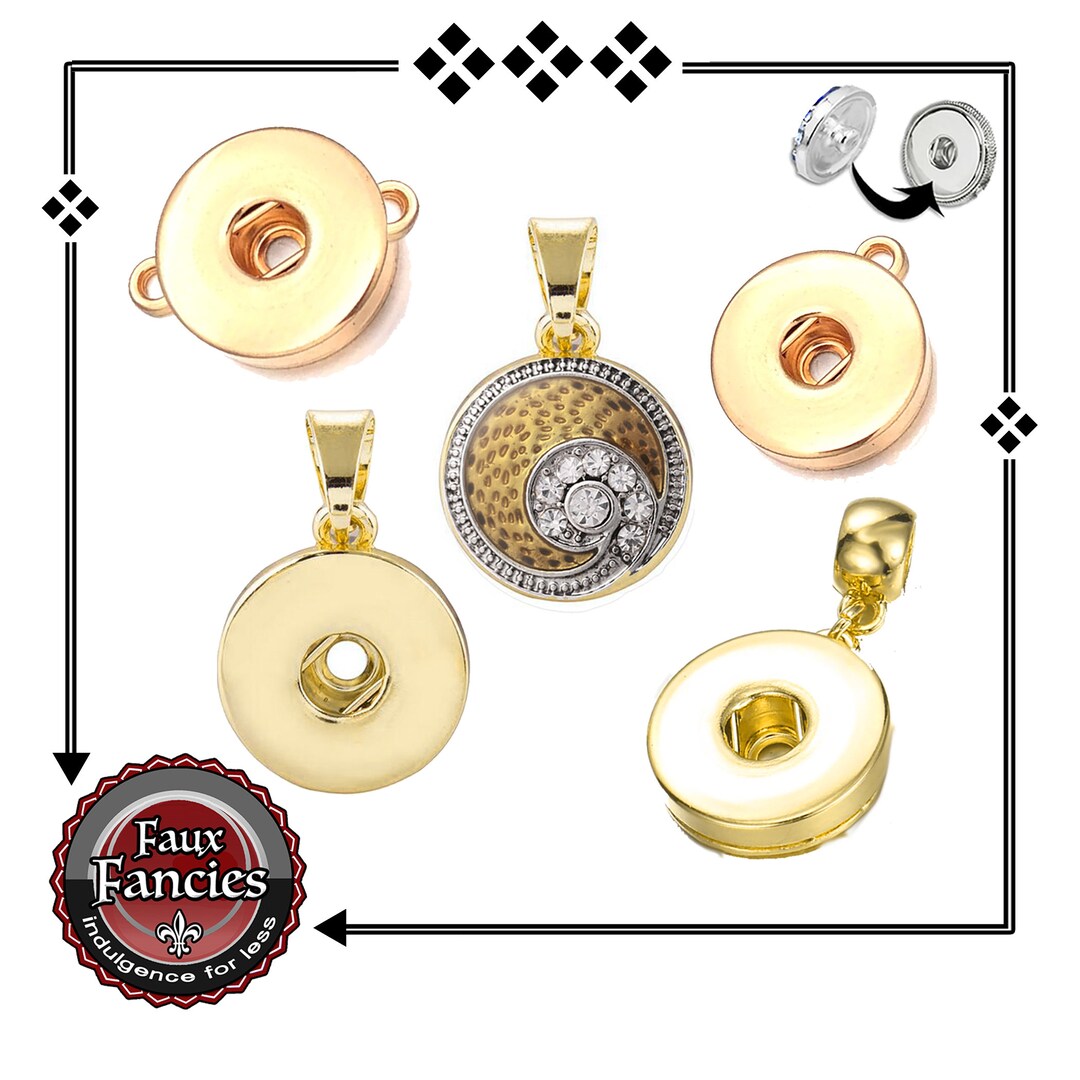 Snap Button Gold Tone FINDINGS for Snap Bracelets, Snap Buttons, Snap ...