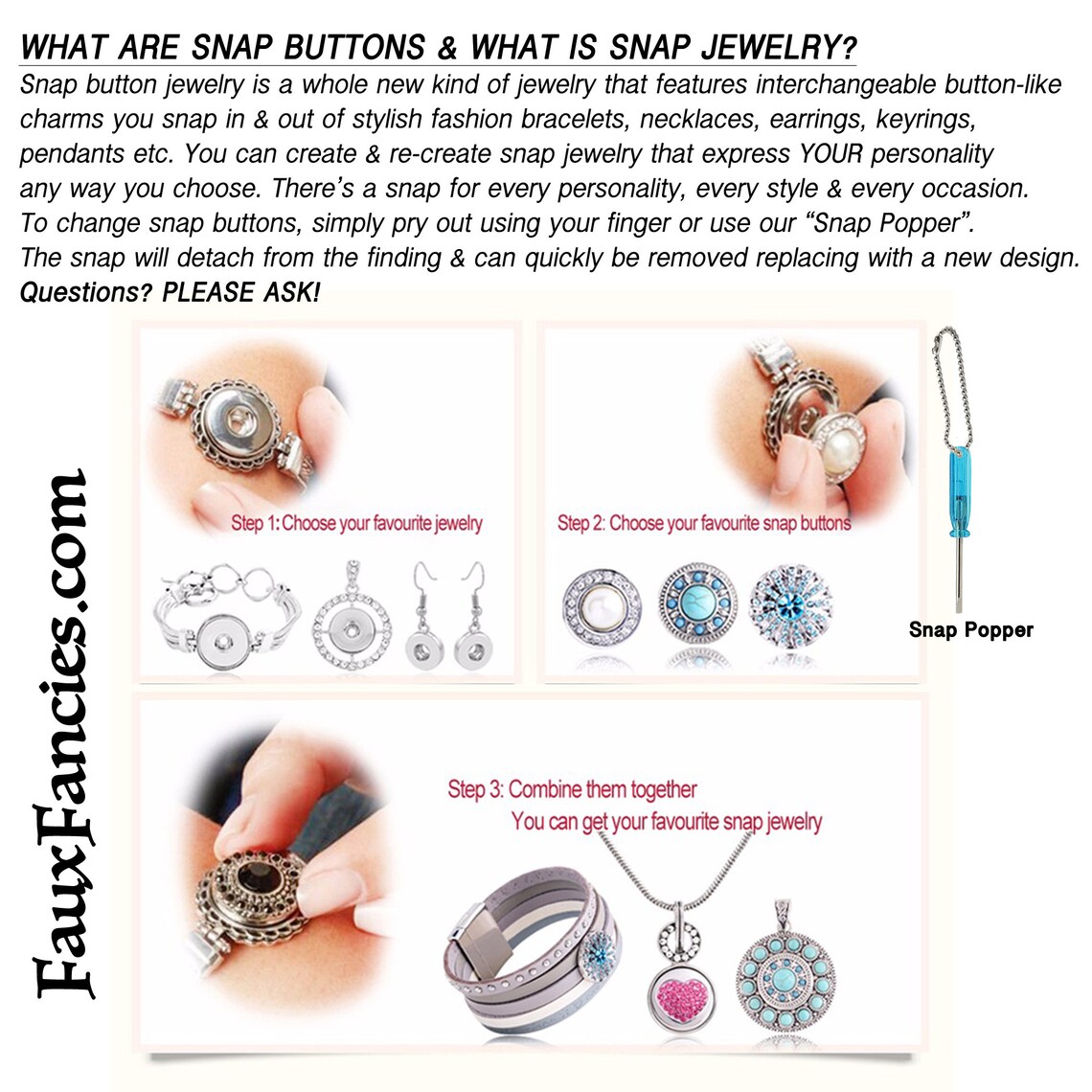 SNAP Buttons CRYSTAL Snaps Rhinestone Ginger Snaps Snap on - Etsy