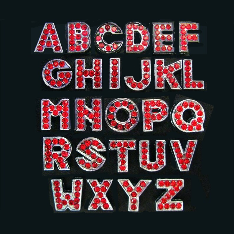 Red Rhinestone Slide Letters Slide Letters MULTIPLE - Etsy