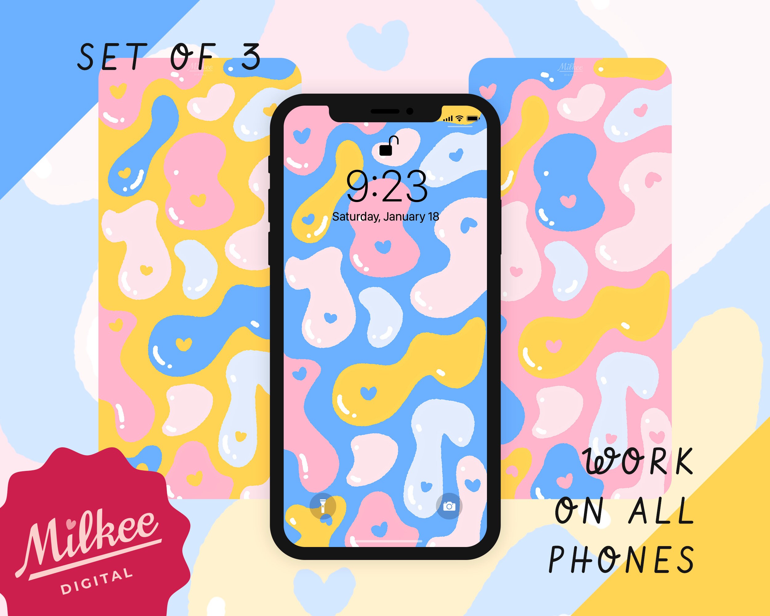 Phone Wallpaper SQUISHY & LOVELY by Milkee // Cute Cozy Backgrounds for ...