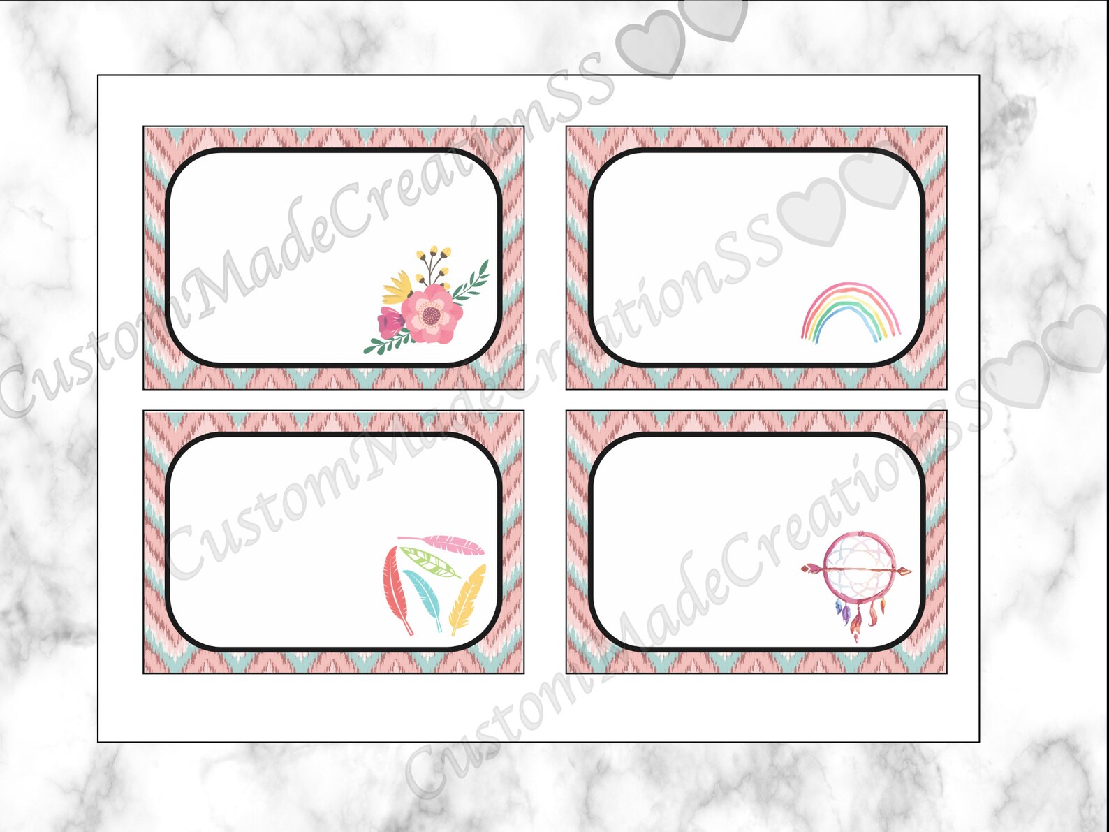 Food Labels, Name Tags, Party, Baby Shower, Birthday, Princess, Boho ...