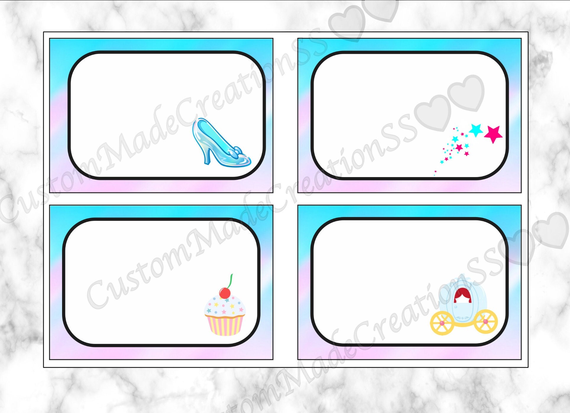 Food Labels, Name Tags, Party, Baby Shower, Birthday, Princess, Royal ...