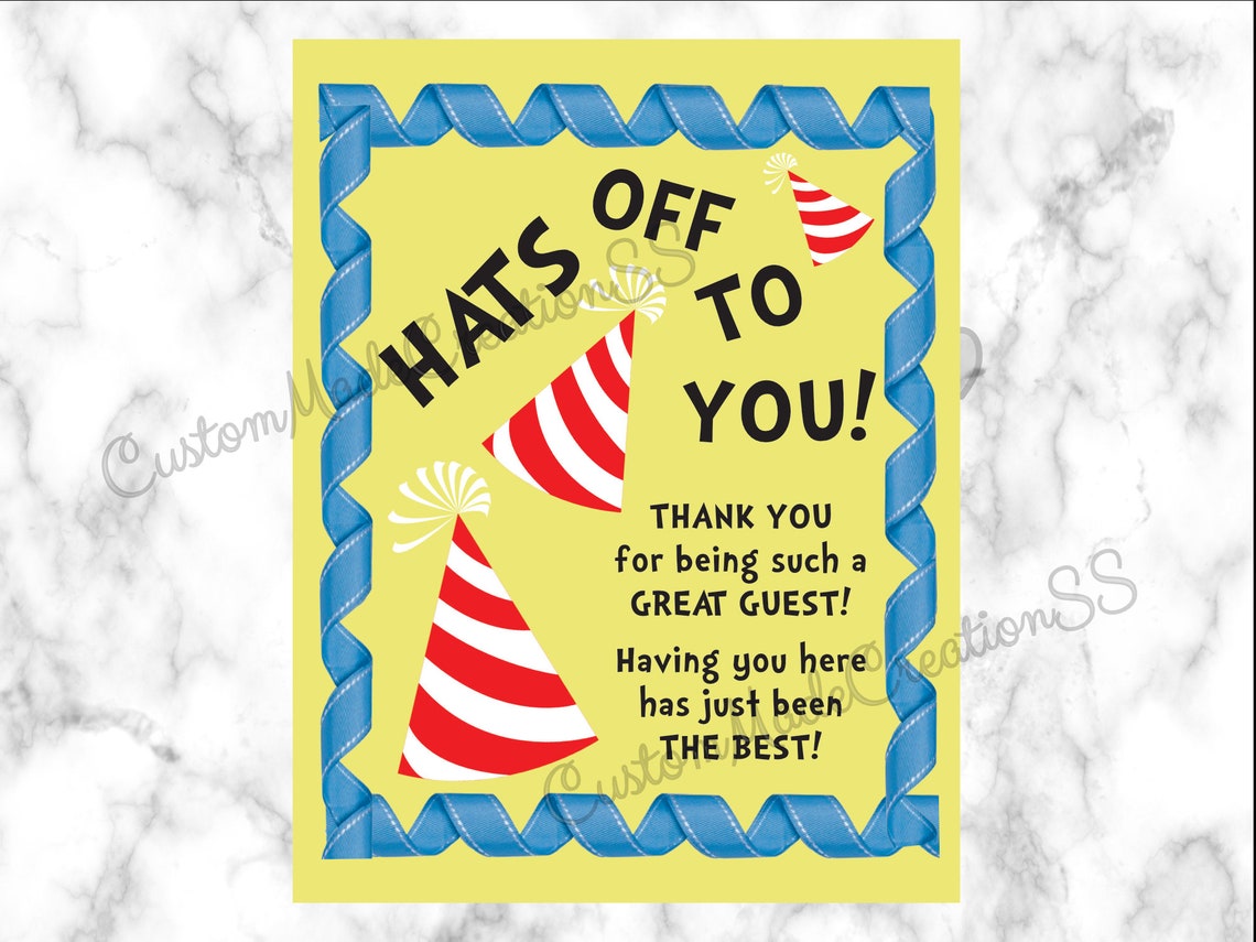 Thank You Sign, Hat, Party Sign, Bridal Shower, Baby Shower, Birthday ...