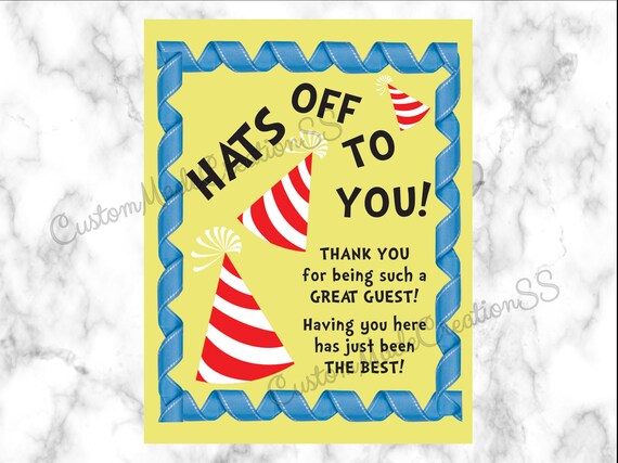 Thank You Sign Hat Party Sign Bridal Shower Baby Shower | Etsy