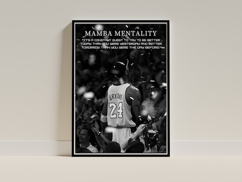 Mamba Mentality Motivation Quotes Wall Decor Inspirational Poster ...
