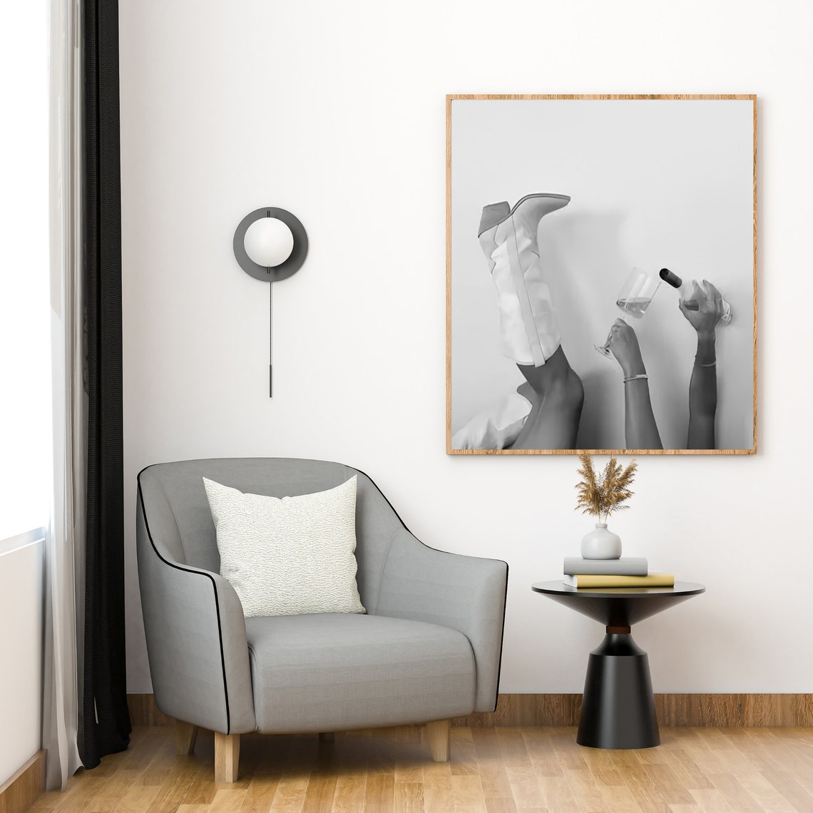 Woman Drinking Wine Elegant Urban, Alcohol Wall Art Print Bar Cart ...