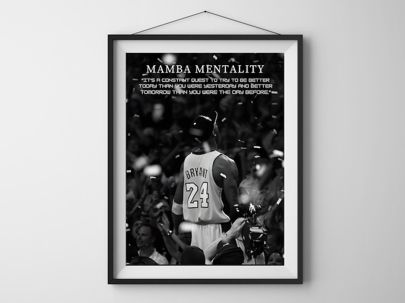 Mamba Mentality Motivation Quotes Wall Decor Inspirational Poster ...