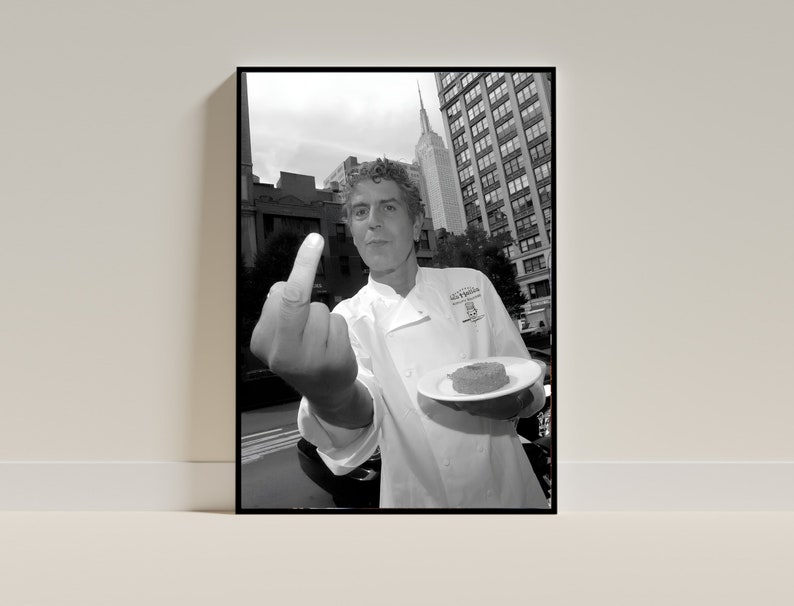 Anthony Bourdain Middle Finger, Anthony Bourdain Print, Photography ...