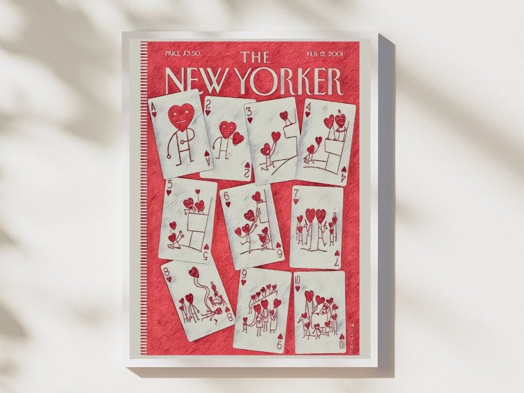 The New Yorker, Playing Cards Magazine Cover, Wall Art Prints ...