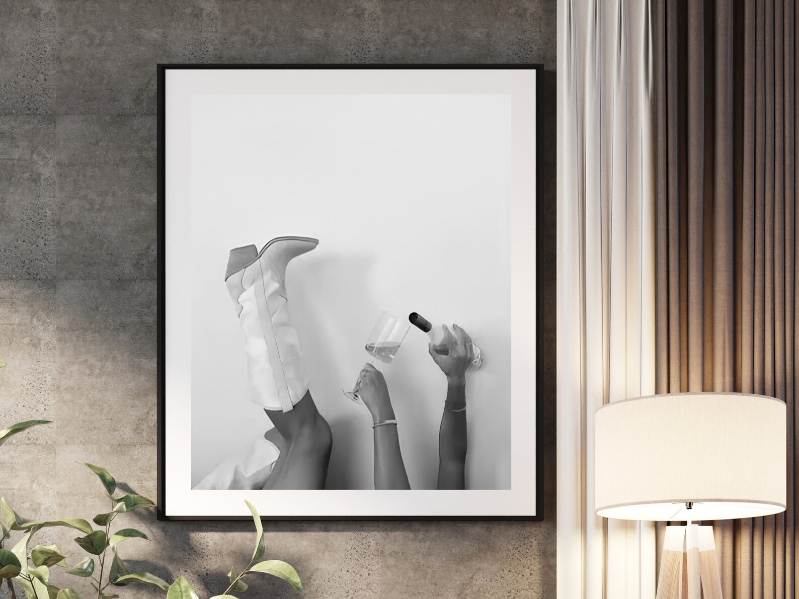 Woman Drinking Wine Elegant Urban, Alcohol Wall Art Print Bar Cart ...