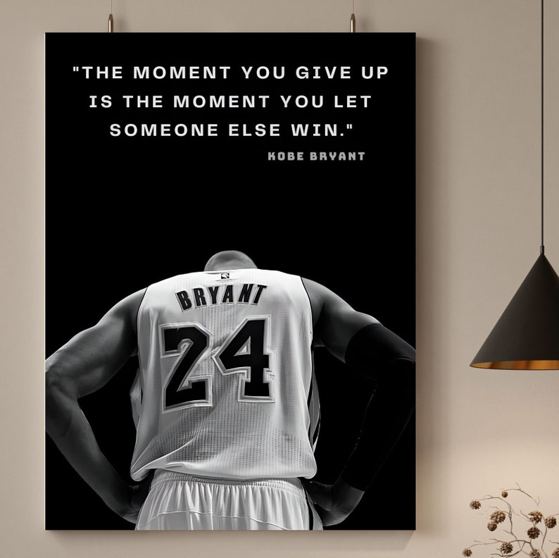 MOTIVATIONAL Quotes WALL ART Decor Inspirational Poster Kobe Bryant ...