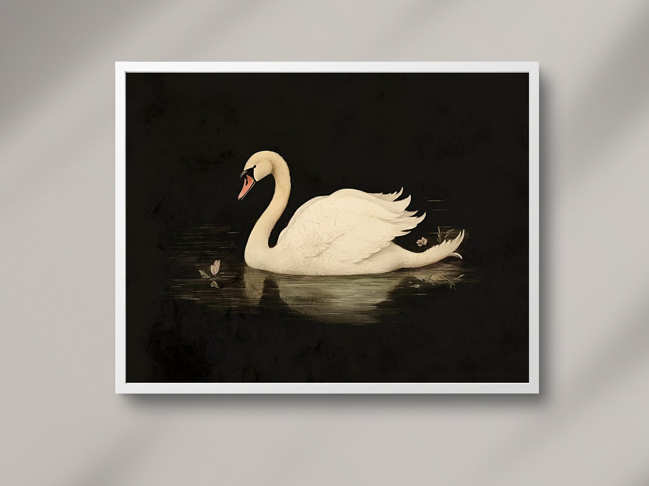 Dark Moody Swans Print Dark Academia Prints Gothic Gifts Moody Wall Art ...