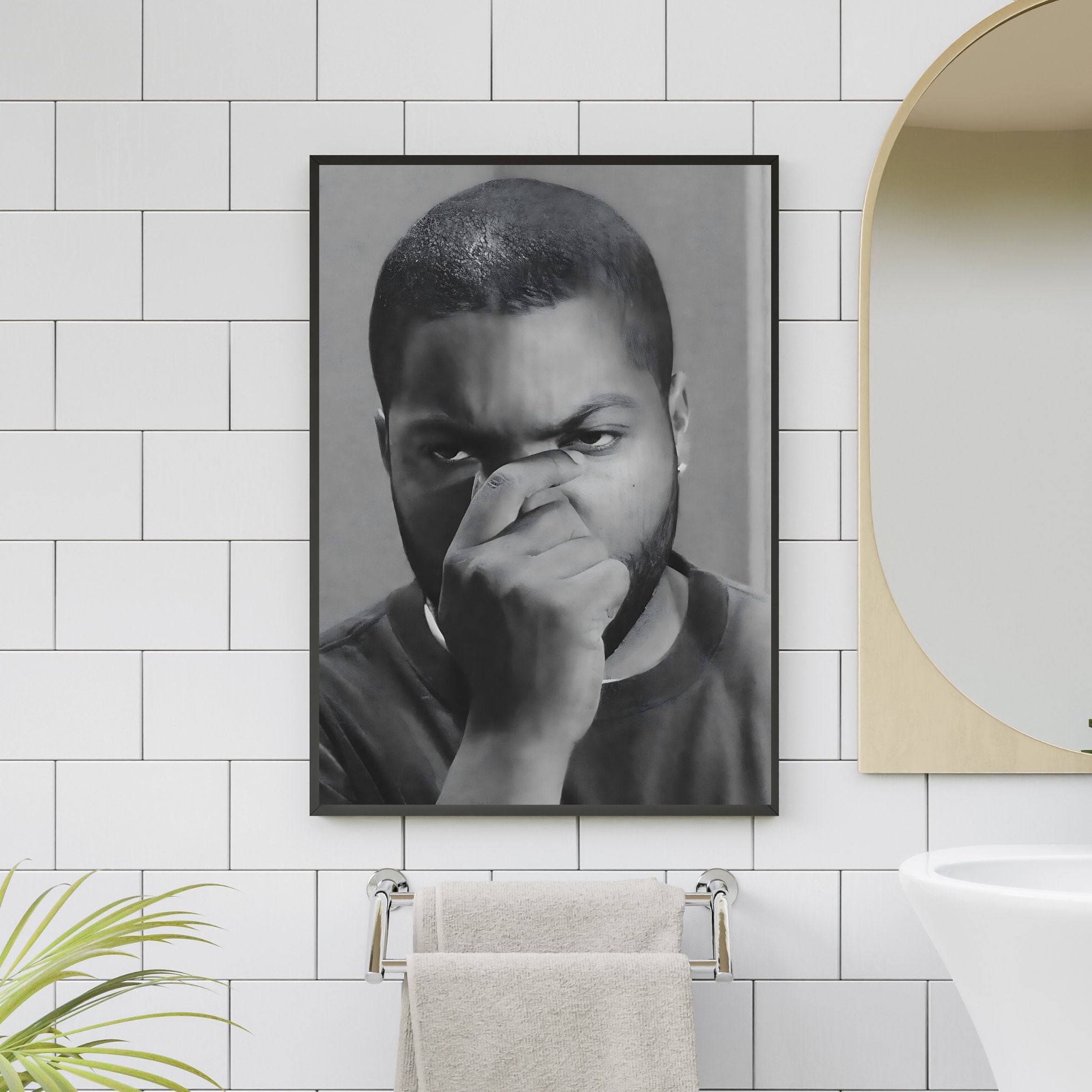 Funny Bathroom Movie Poster Amusing Bathroom Decor Film Scene Black and ...