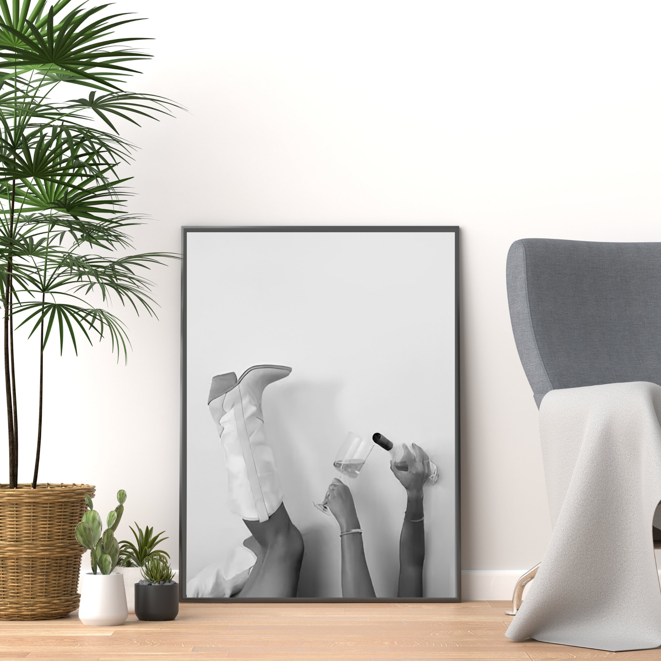 Woman Drinking Wine Elegant Urban, Alcohol Wall Art Print Bar Cart ...