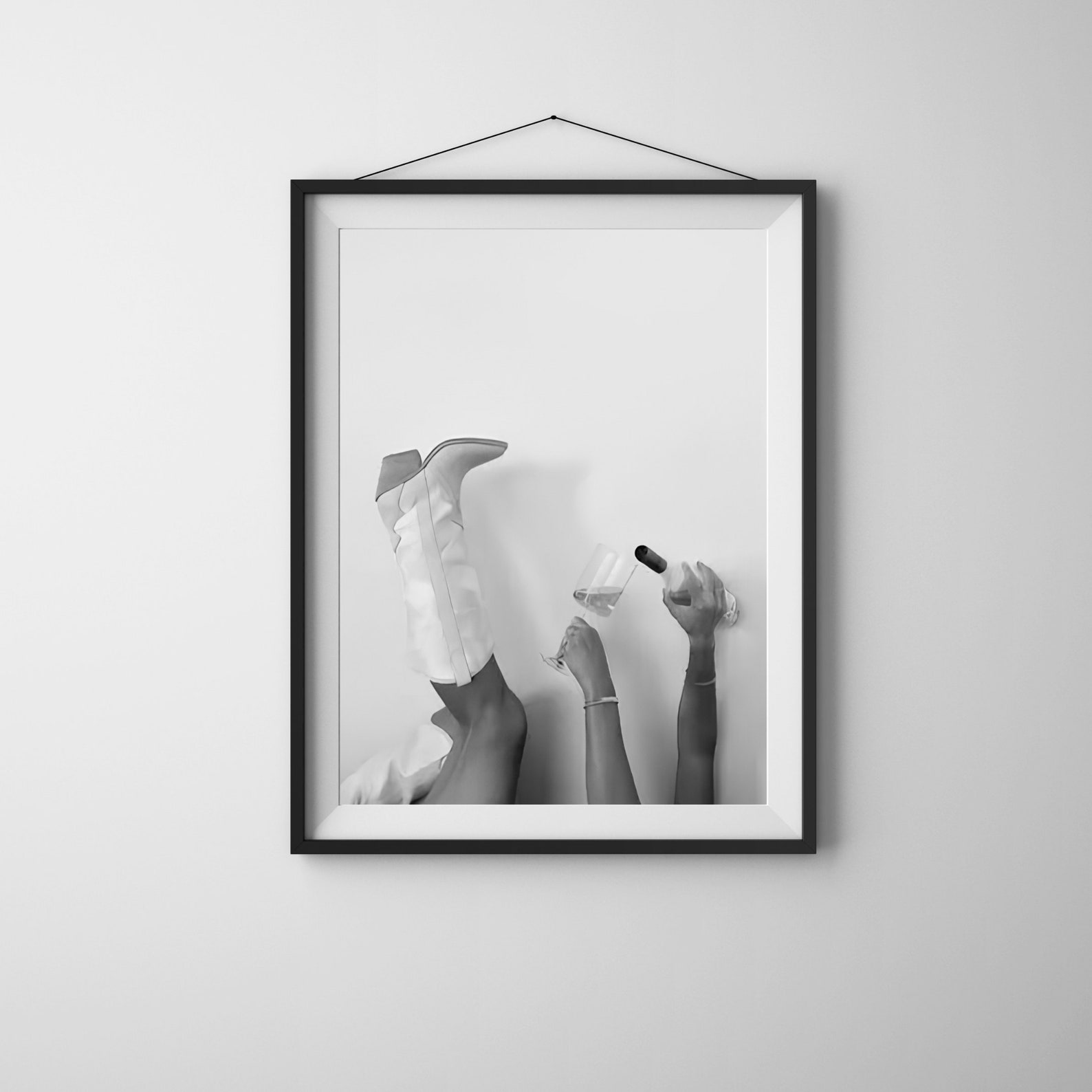 Woman Drinking Wine Elegant Urban, Alcohol Wall Art Print Bar Cart ...