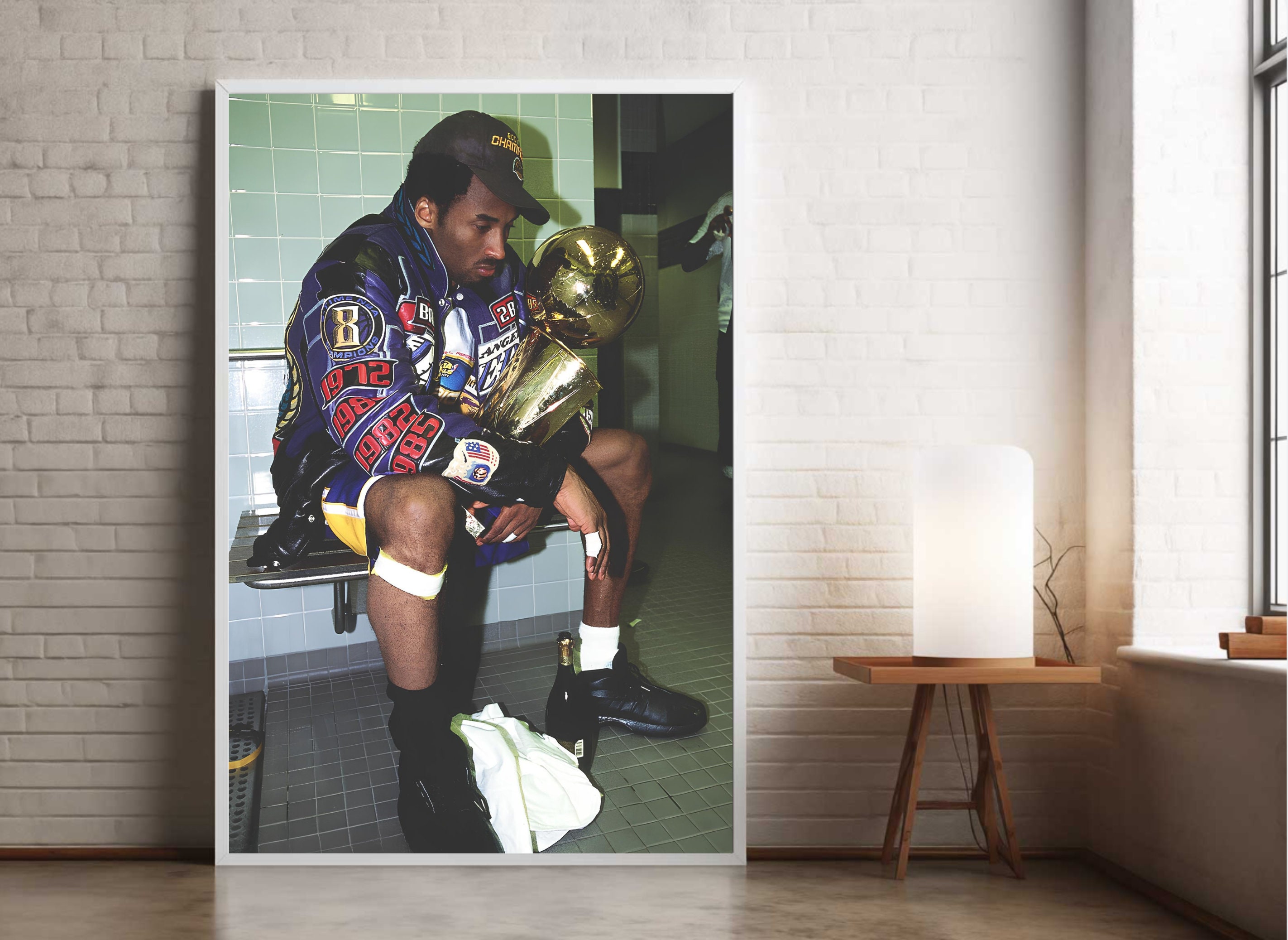 Kobe Bryant Iconic Championship Locker-room Photo Premium Poster, Color ...