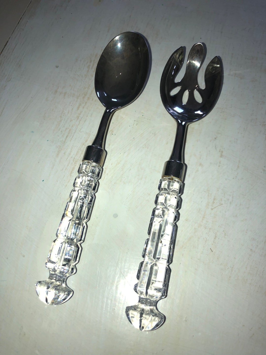 Vtg Godinger Versailles Silver Plate & Lead Crystal Serving Utensils - Etsy