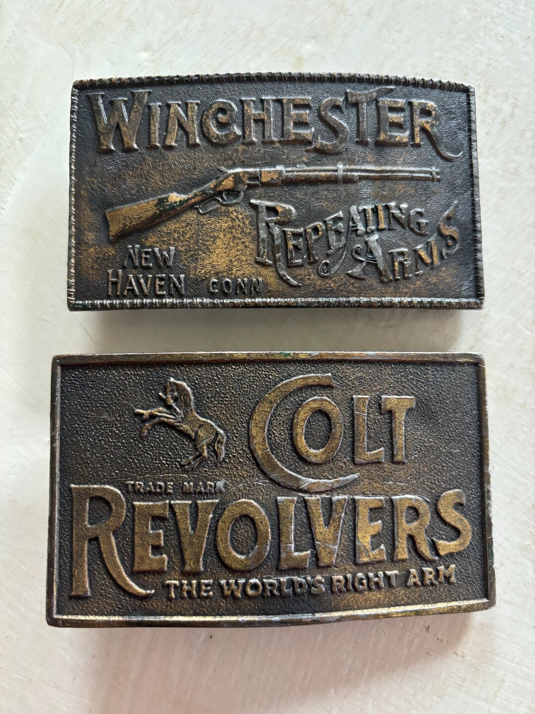 Vintage Winchester and Colt Belt Buckles - Etsy
