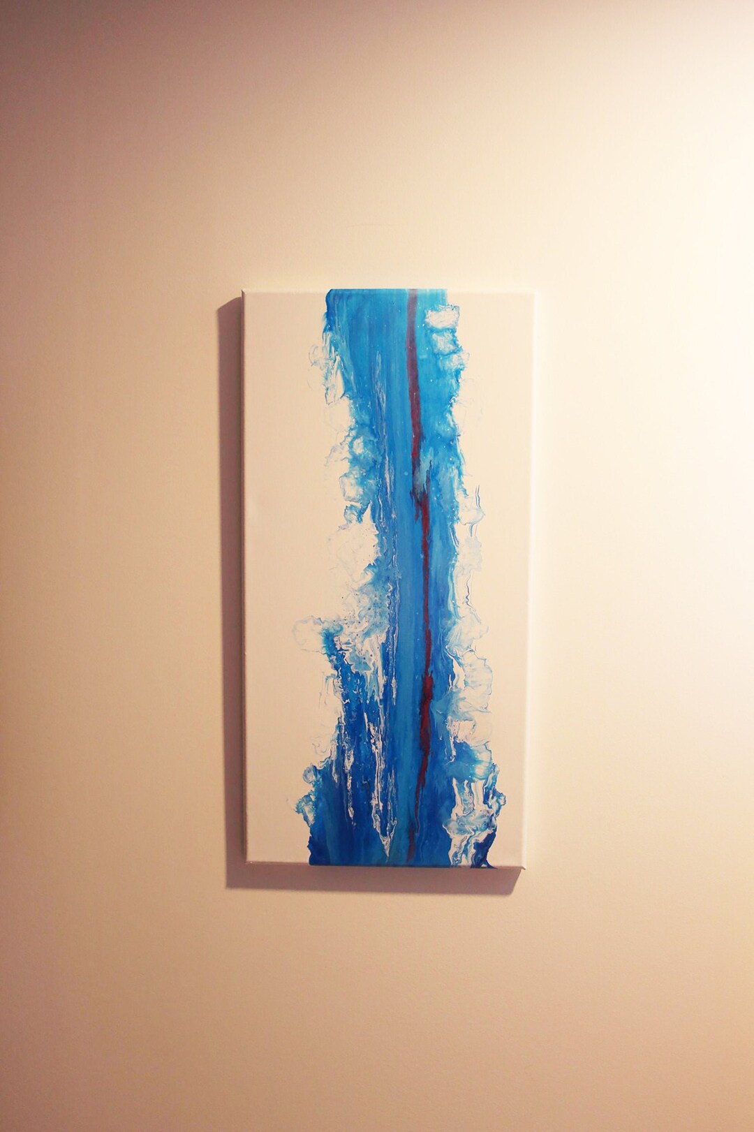 Blue and Red White Acrylic Painting on Canvas Painting Made in Quebec ...